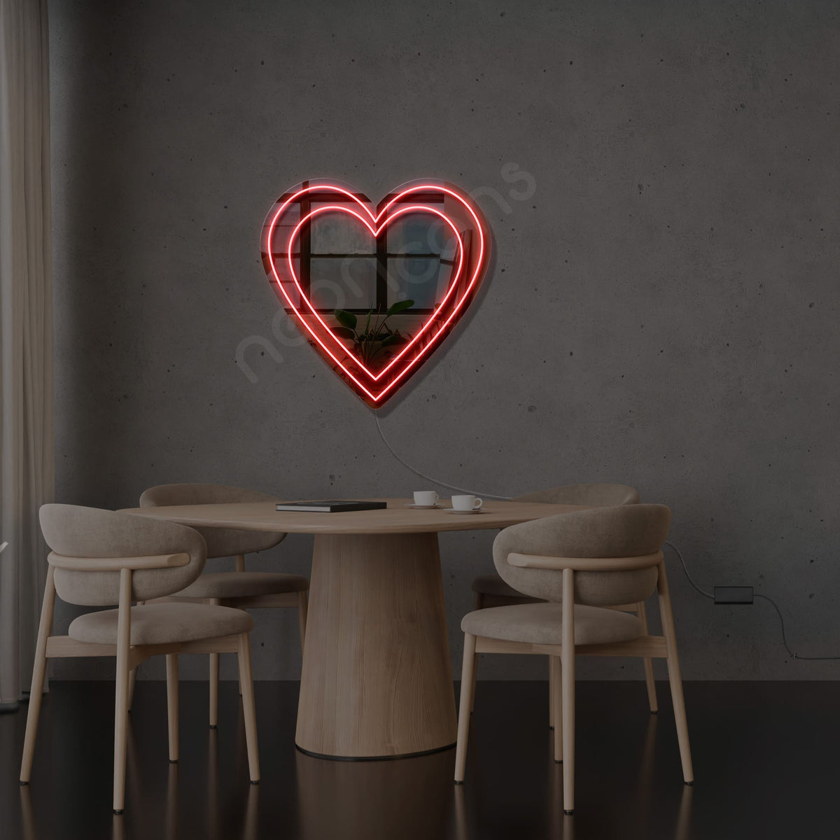 "Double Hearts" LED Neon x Reflective Acrylic – Neon Icons