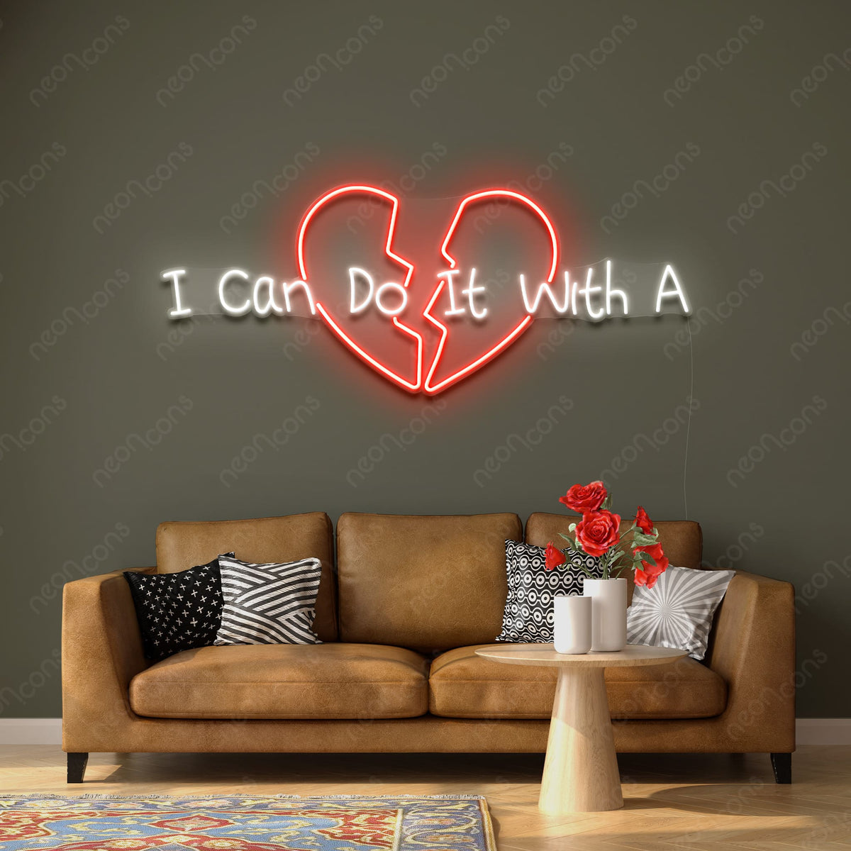"With A Broken Heart" Neon Sign – Neon Icons