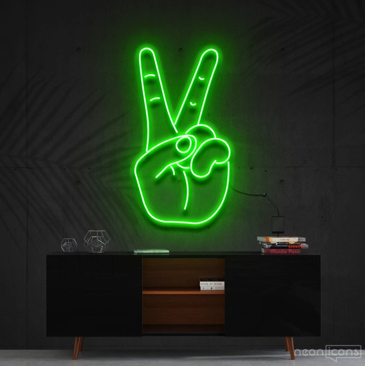 Neon Green Peace Sign